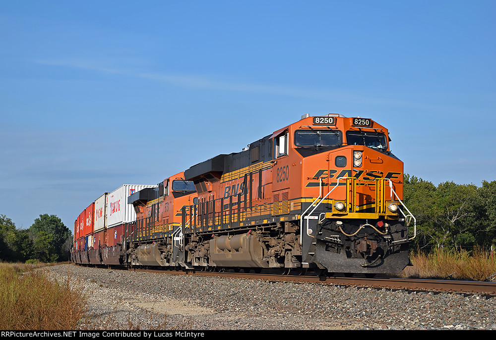 BNSF 8250 westbound BNSF intermodal train
